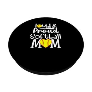 Funny Quote Loud Proud Bleached Softball Mom PopSockets Swappable PopGrip