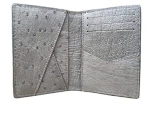 doubleside grey body ostrich leather skin credit cardholder, leather credit cardcase, leather creditcard cover