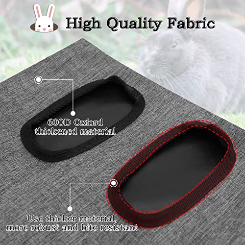 2 Piece Rabbit Hay Feeder Bags for Cages - Two Opening Guinea Pig Grass Racks with Clips Rabbit Feeder Fabric Bag Chinchilla Feeder Small Animal Feeding Hay Bag Herbivore Chew Waterproof Bag