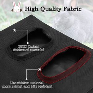 Rabbit Hay Feeder, Rabbit Hay Bag for Rabbit, Guinea Pig Hay Bag Rabbit Feeder Bag, Large Capacity 600D Oxford Cloth Fabric Hanging Hay Feeder Bag for Small Animals (Black)