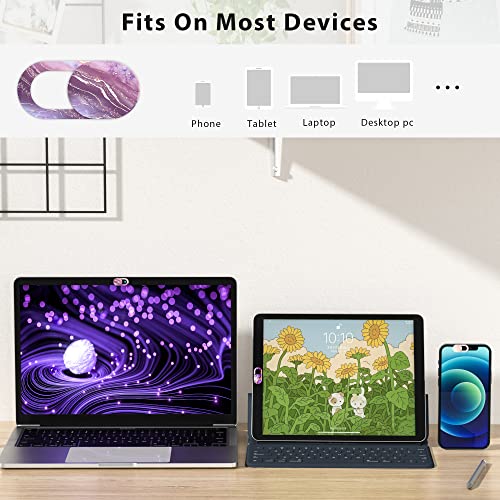 Wildnut Webcam Cover Slide, Camera Blocker for Laptop Protect Your Privacy and Security, Laptop Camera Cover Slide Ultra Thin Fits MacBook Air Pro iPhone iPad (River 3pcs)