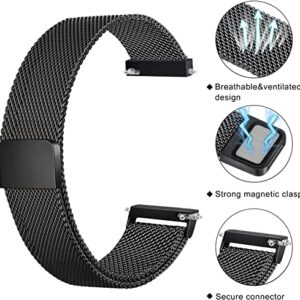 OTOPO Galaxy Watch 4/6 Classic Bands 47mm 46mm 43mm 42mm, Watch 6/5/4 Band 44mm 40mm,Watch 5 Pro Bands, 20mm Metal Mesh Stainless Steel Replacement Strap Bands for Men Women Black