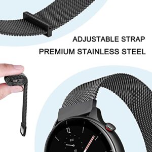 OTOPO Galaxy Watch 4/6 Classic Bands 47mm 46mm 43mm 42mm, Watch 6/5/4 Band 44mm 40mm,Watch 5 Pro Bands, 20mm Metal Mesh Stainless Steel Replacement Strap Bands for Men Women Black