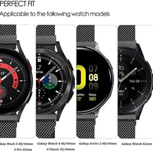 OTOPO Galaxy Watch 4/6 Classic Bands 47mm 46mm 43mm 42mm, Watch 6/5/4 Band 44mm 40mm,Watch 5 Pro Bands, 20mm Metal Mesh Stainless Steel Replacement Strap Bands for Men Women Black