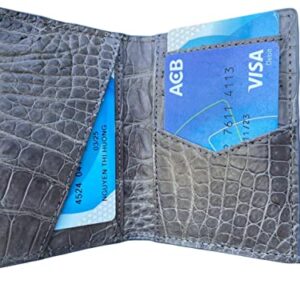 Double side Grey Crocodile Alligator leather skin Credit Cardholder, leather credit cardcase, leather creditcard cover