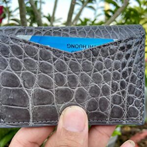 Double side Grey Crocodile Alligator leather skin Credit Cardholder, leather credit cardcase, leather creditcard cover