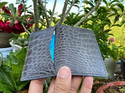 Double side Grey Crocodile Alligator leather skin Credit Cardholder, leather credit cardcase, leather creditcard cover