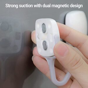 LEAQU 2Pcs Magnetic Hook, Nail-Free Strong Load-Bearing Wall Hooks,No Trace Microwave Oven Refridgerator Hanging Hooks,Rack for Home Round