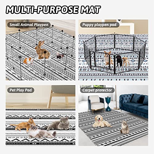 BNOSDM 78.7 in Rabbit Cage Liners Washable Reusable Bunny Bedding Pets Dog Whelping Pads with Anti Slip Bottom Pad Rug for Dogs Punnies Chinchillas Cats Guinea Pigs Ferrets