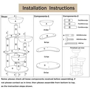 54" Modern Cat Tree Tower for Large Cats, 3Cat Nests Manual Hand Woven Multilevel Huge Paws Pals Cat Tree, Wood Cat Tower, Cat Scratching Tree, Cat Condo, Cat Lover Gift, Real Branch Luxury Cat Condo