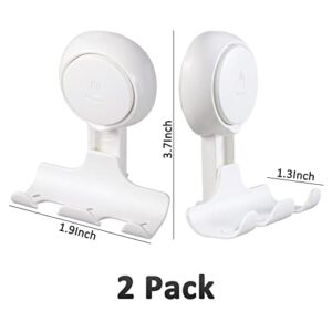 LEVERLOC Razor Holder for Shower 2 Pack, Suction Cup Hooks Powerful Vacuum Suction Hooks Removable and Reusable Shower Razor Hooks for Bathroom & Kitchen Shower Hooks