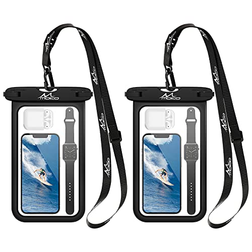 MoKo Large Waterproof Phone Pouch, 9.45 * 6.1 Inch Waterproof Phone Holder Dry Bag for iPhone 13/13 Pro Max/iPhone 12/12 Pro Max/11 Pro Max, X/Xr/Xs Max/SE 3, Black