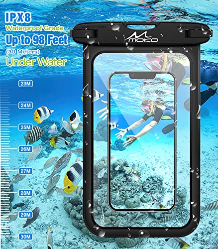 MoKo Large Waterproof Phone Pouch, 9.45 * 6.1 Inch Waterproof Phone Holder Dry Bag for iPhone 13/13 Pro Max/iPhone 12/12 Pro Max/11 Pro Max, X/Xr/Xs Max/SE 3, Black