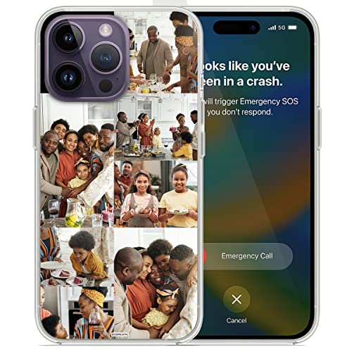 Somlatic Personalized Photo Phone Case Custom Picture Design Your Own Collage Phone Cover for Family Friends Couple Compatible with iPhone 14 13 12 11 Pro Max Mini XR XS X