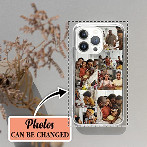 Somlatic Personalized Photo Phone Case Custom Picture Design Your Own Collage Phone Cover for Family Friends Couple Compatible with iPhone 14 13 12 11 Pro Max Mini XR XS X