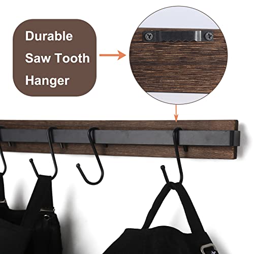 DOCMON 3 Pack Wood Sunglasses Storage Organizer, Wall Mounted Rustic Eyeglasses Display Holder Eyewear Glasses Hanging Rack for Entryway Living Room Bedroom, with 10 hooks