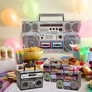 80s Party Favor Treat Boxes 24 PCS Novelty Boom Box Gift Boxes Retro Radio Mixed Color Candy Goodies Box for Retro 1980s Theme Hip Hop Music Party Supplies