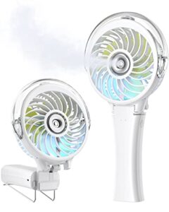 sweetfull misting fan portable, handheld personal mister fan, small fan rechargeable, mini spray water mist fan, kids women portable fan for travel, outdoors, hiking, camping home office (off white)