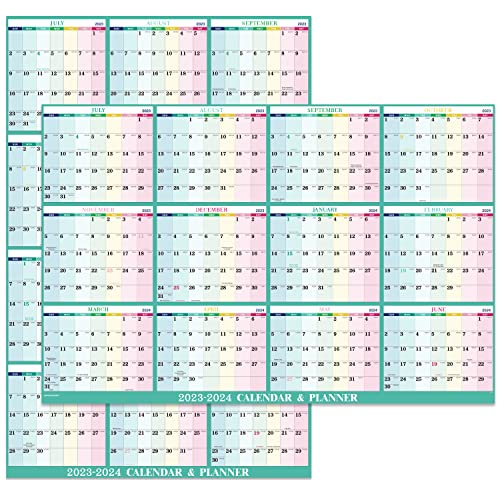 2023-2024 Yearly Wall Calendar - Yearly Wall Calendar 2023-2024, 2023-2024 Dry Erase Calendar with Julian Date, Jul. 2023 - Jun. 2024, Thick Paper, Vertical/Horizontal, Reversible, 34.8" x 22.9