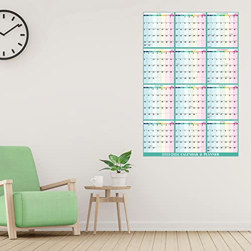 2023-2024 Yearly Wall Calendar - Yearly Wall Calendar 2023-2024, 2023-2024 Dry Erase Calendar with Julian Date, Jul. 2023 - Jun. 2024, Thick Paper, Vertical/Horizontal, Reversible, 34.8" x 22.9