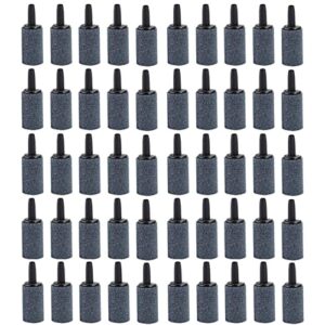 50 pack 1 inch air stone,aquarium air stones, cylinder bubble diffuser airstone fish tank bubbler air pump accessories for aquariums hydroponics grey (50 pack)