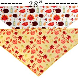 2 Pack Fall Thanksgiving Dog Bandanas Bibs Triangle Puppy Scarf Bibs Dog Kerchief Set Dog Bandana for Dogs Cat Pet