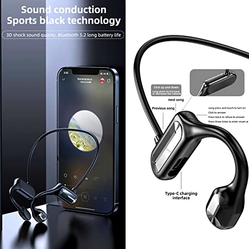 Urban Nirvana Premium Bone Conduction Open-Ear Sport Headphones - Sweat Resistant Earphones for Workouts and Running with Deep Base (Black-04), Pack of 1