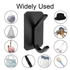 BATHHOLD Adhesive Towel Hooks Wall Hooks for Hanging Heavy Duty Stick on Bathroom, Home, Office, Kitchen - Matte Black Space Aluminum - 8PC