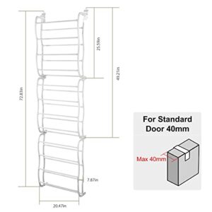 Moclever 36Pair Over-The-Door Shoe Rack, 12 Layers Wall Hanging Closet Shoe Organizer Storage Stand