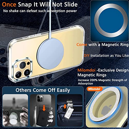 Milomdoi [10 in 1 for iPhone 14 Pro Max Case Clear with 3 Pack Screen Protector Accessories 3 Pack Camera Lens Cover Protective Slim Thin Cute Phone Cases Funda Suitable with MagSafe Women Men