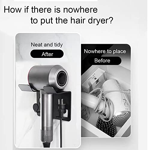 Hair Dryer Holder, Wall Mount Holder for Dyson Supersonic Hair Dryer - Blow Dryer Holder for Supersonic, Nail-Free to Install Self Adhesive - Hair Dryer Storage Stand for Bathroom Barbershop Gift