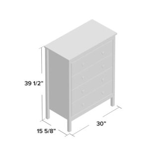 From the Tree Furniture Solid Wood Bedroom Chest with 4 Deep Storage Drawers (Unfinished)