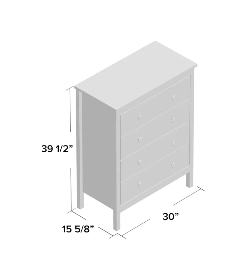 From the Tree Furniture Solid Wood Bedroom Chest with 4 Deep Storage Drawers (Unfinished)