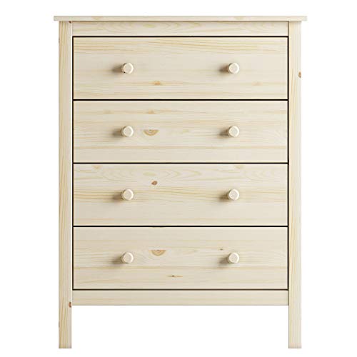 From the Tree Furniture Solid Wood Bedroom Chest with 4 Deep Storage Drawers (Unfinished)