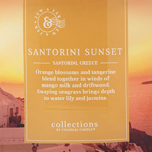 Colonial Candle Santorini Sunset Scented Jar Candle, Travel Collection, 3 Wick, Yellow, 14.5 oz - Up to 60 Hours Burn