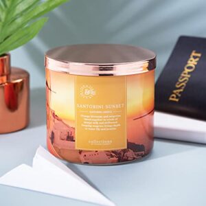 Colonial Candle Santorini Sunset Scented Jar Candle, Travel Collection, 3 Wick, Yellow, 14.5 oz - Up to 60 Hours Burn