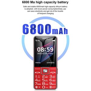 VBESTLIFE Mobile Phone for Seniors, Cell Phone, 2G 6800mah Multifunctional Large Capacity, Dual Card Dual Standby,Big Button, Loud Voice for Older People(Red)