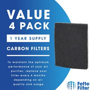 Fette Filter - FLT200 Air Purifier Filter Compatible with GermGuardian Filter Q for AP201/AC225 Air Purifier - Pack of 4