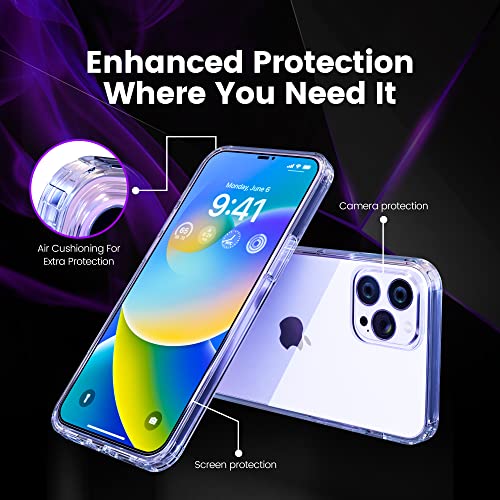 STARLESK Designed for iPhone 14 Pro Max Case Clear - Shockproof Protection with PC Back & TPU Bumpers - MagSafe Compatible - Non-Yellowing & Non-Slip Case iPhone 14 Pro Max