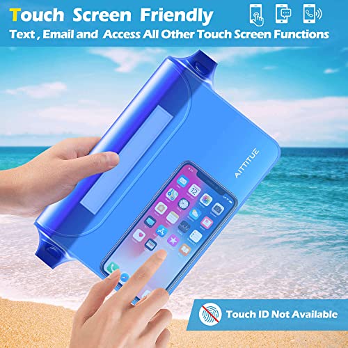 Aittitue Waterproof Fanny Pack Beach Essentials :3 Large Water Proof Phone Pouch Protector with Strap - Small Dry Bag Case Wallet Key Holder for iPhone Plus Samsung Galaxy for Swimming Kayaking Pool