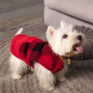 dog coats extra warm dog jacket fleece cold weather dog fleece vest velcro opening for harness cute cat clothes puppy coats (red, xl)