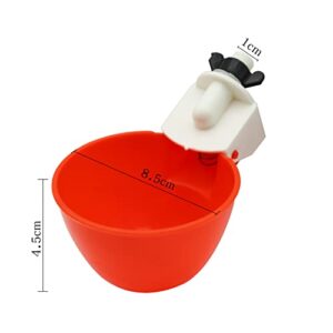 Achicklead Automatic Chicken Water Cups Chicken Water Feeder Poultry Drinking Bowl, for Chicks Duck Quails Pigeons Birds Turkey Rabbit (10, Red+White)