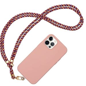 sinjimoru cell phone lanyard for phone case, adjustable phone neck strap lanyard compatible with key holder & id card holder. sinjimoru shoulder strap burgundy mix