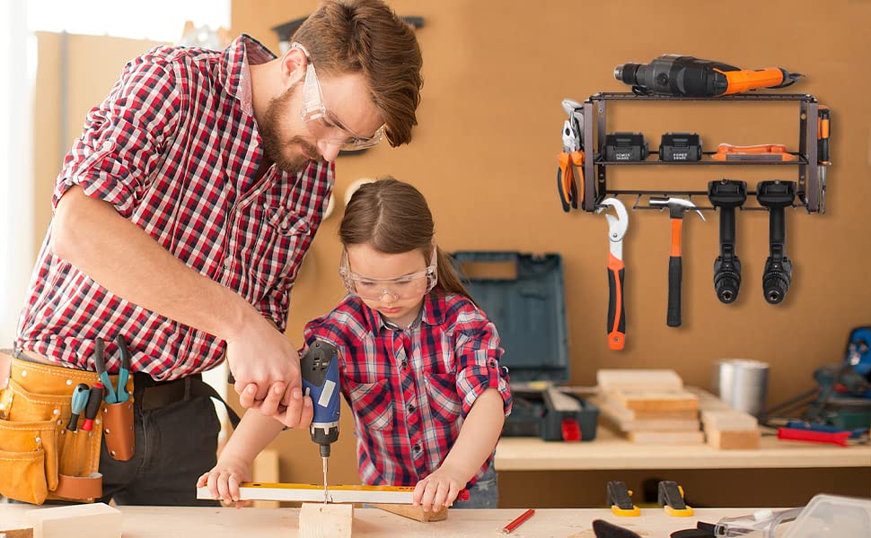 BSRHOME Power Tool Organizer Heavy Duty Tool Shelf Organizer | Wall Mounted Garage Storage Rack for Handheld & Power Tools | Perfect for Father's Day