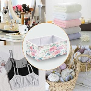 Kigai Cube Storage Bin Pink Rose Flower Floral Foldable Storage Basket Toy Storage Box for Home Organizing Shelf Closet Bins, 11 x 11 x 11-Inch