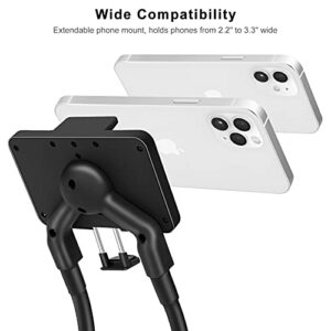 B-Land Lazy Gooseneck Cell Phone Holder for Bed Hands, Magnetic Phone Ring Holder for MagSafe,Adjustable Kickstand Finger Ring Grip