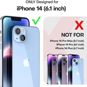 TAURI 5 in 1 Designed for iPhone 14 Case Clear, [Not Yellowing] with 2X Screen Protectors + 2X Camera Lens Protectors, [Military Grade Drop Protection] Shockproof Slim 14 Cover 6.1 Inch