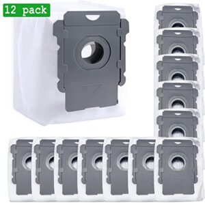 12 pack Replacement Roomba Vacuum Bags Compatible with iRobot Roomba i7, i7+, i8, i8+, i3, i3+, i4, i4+, i1+, i6, i6+, j7, j7+, s9, s9 Plus Bags Bulk Trash Bags Automatic Dirt Disposal Bags Bin Bags