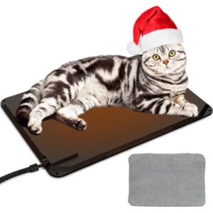 kiroto outdoor heating pad for cats, pet heating pads for feral cats stray pets electrical heated cat bed consume only 50watt, saving your electric bills