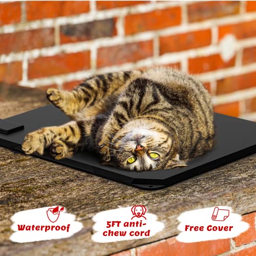 Kiroto Outdoor Heating Pad for Cats, Pet Heating Pads for Feral Cats Stray Pets Electrical Heated Cat Bed Consume Only 50Watt, Saving Your Electric Bills